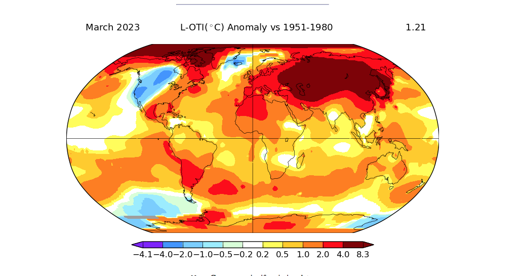 March 2023 World Temperatures